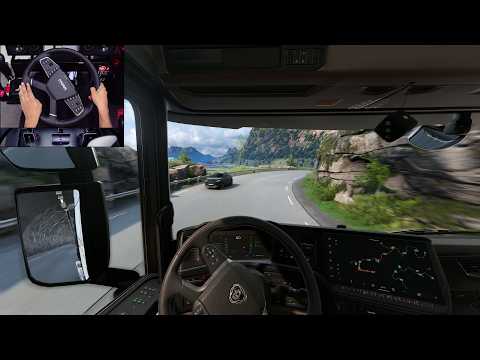 Scania Super in Norway - ETS2 with graphics mod | Moza Truck Steering Wheel
