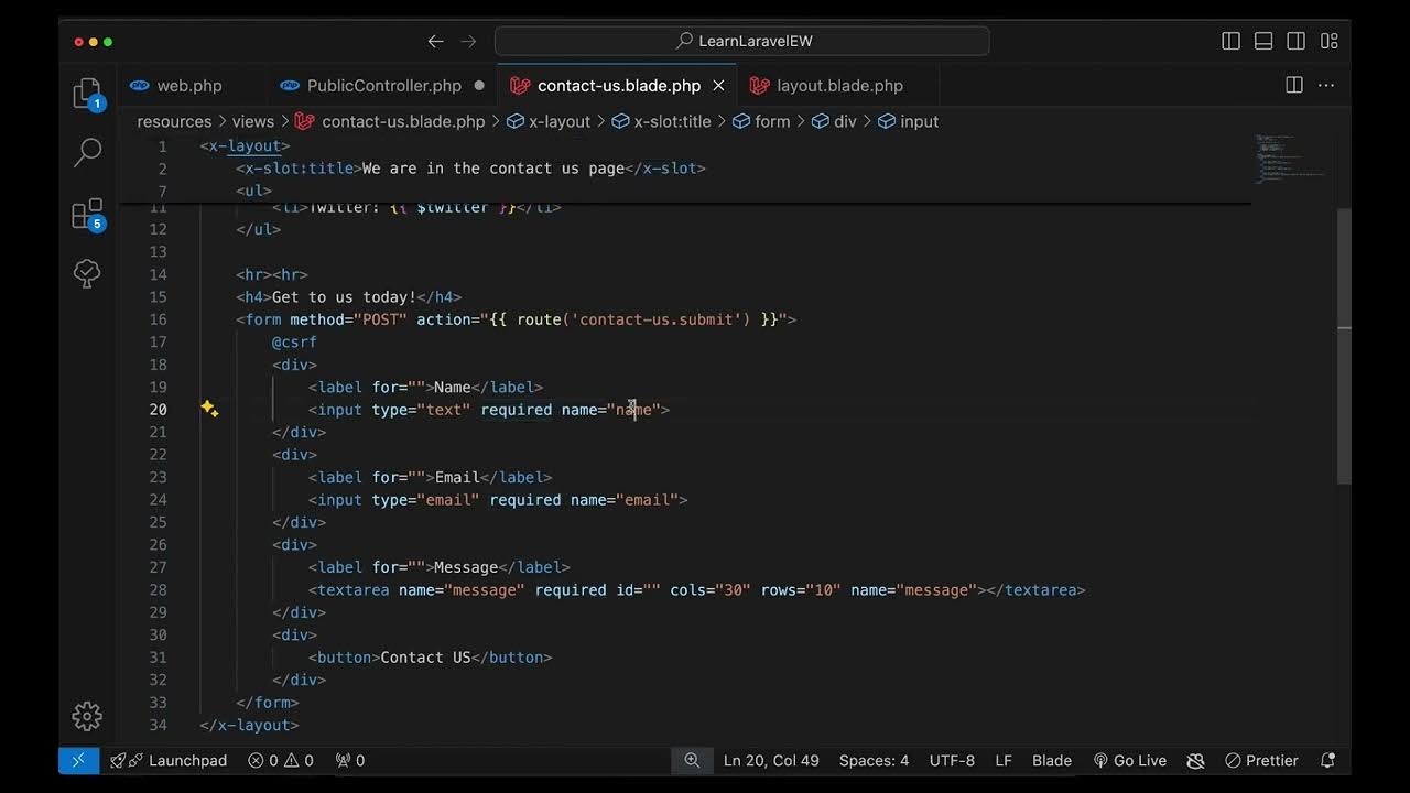 Ep 15 Validating Form Inputs in Laravel: Best Practices | Learn Laravel the EASY Way - YouTube