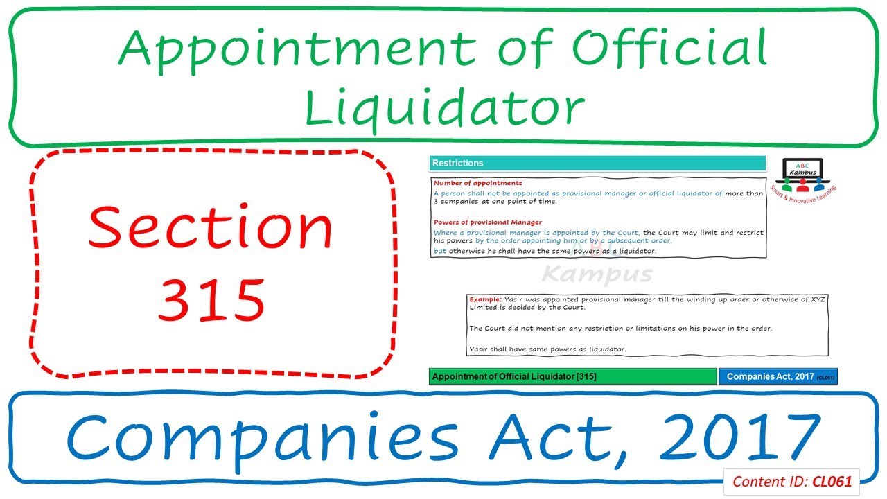 Section 315 Appointment Of Official Liquidator Companies Act 2017 section-315-appointment-of-official-liquidator-companies-act-2017