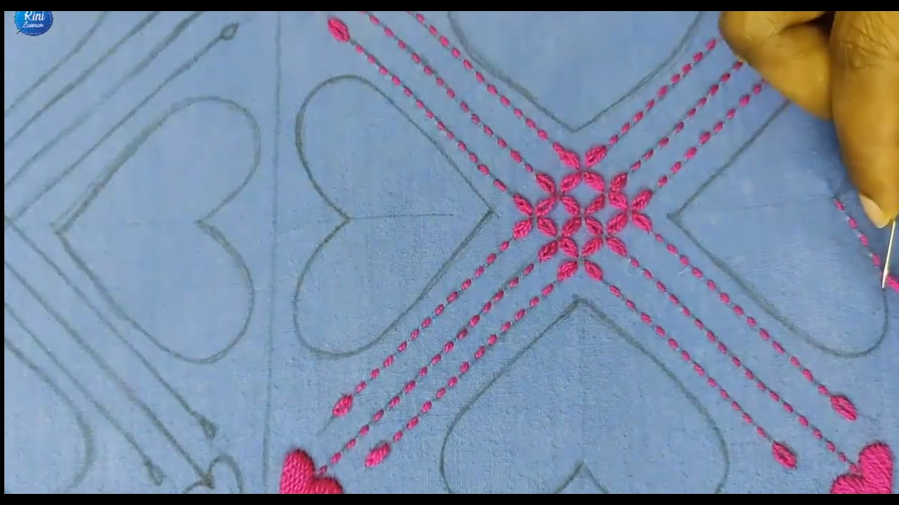 Hand embroidery nakshi kantha design stitch tutorial,নকশীকাঁথা নকশা ...