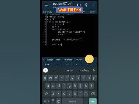How Easy In Python To Print Reverse V Shape Number Pattern | Coding Status #shorts #python - YouTube