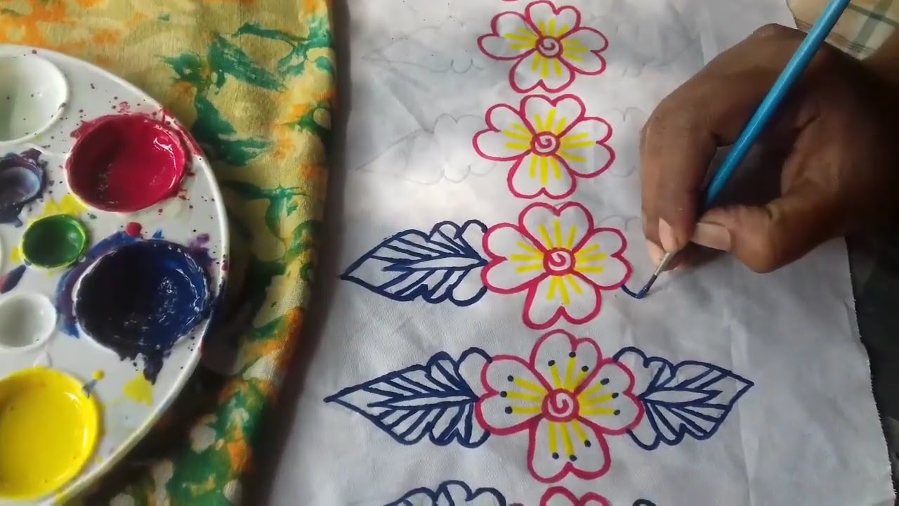 Basic painting fabric design. Simple and easy design. - YouTube