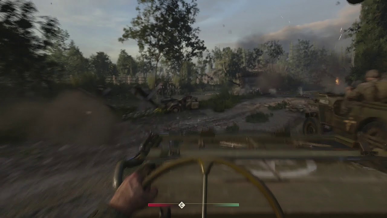 Call of Duty WW2 Use Jeep Get to Charlie Company - YouTube