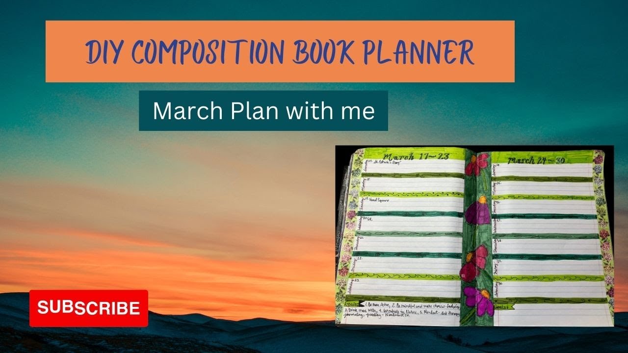 DIY Composition Book Planner - March Plan with Me - Week 3 - 4! - YouTube