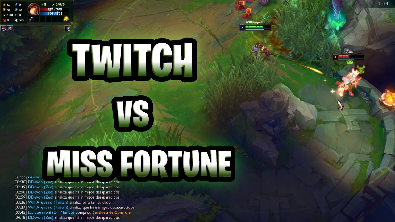TWITCH GAMEPLAY ADC RANQUEADA TWITCH VS MISS FORTUNE - YouTube