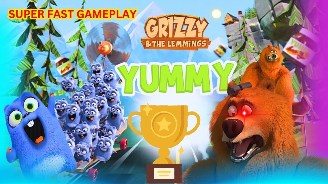 Grizzy and Lemmings Super Speed Yummy Run New Zone Gameplay - Yummy Run ...