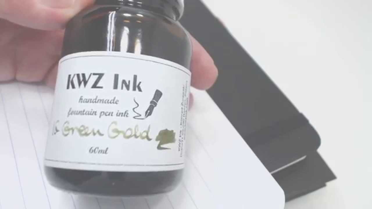 KWZ Ink Iron Gall Green Gold Fountain Pen Ink - YouTube