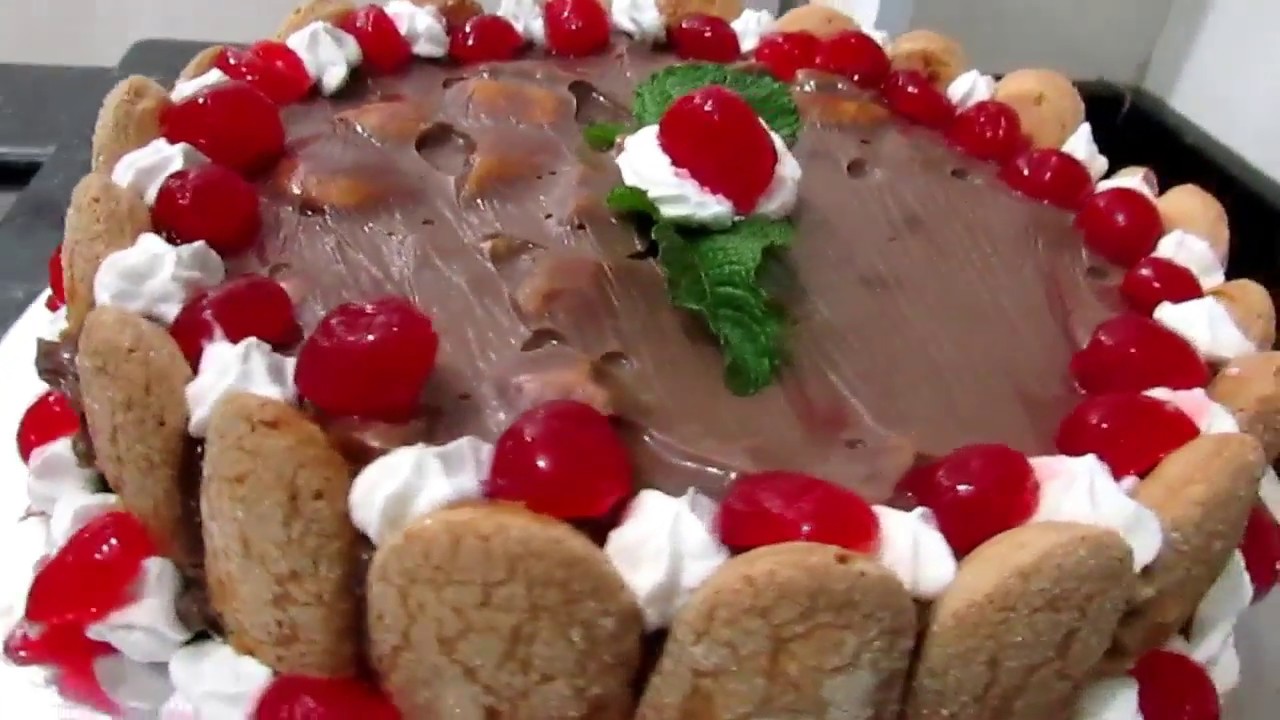 TORTA CHARLOTTE DE CHOCOLATE RECEITA FÁCIL DE FAZER E FICA MUITO ...