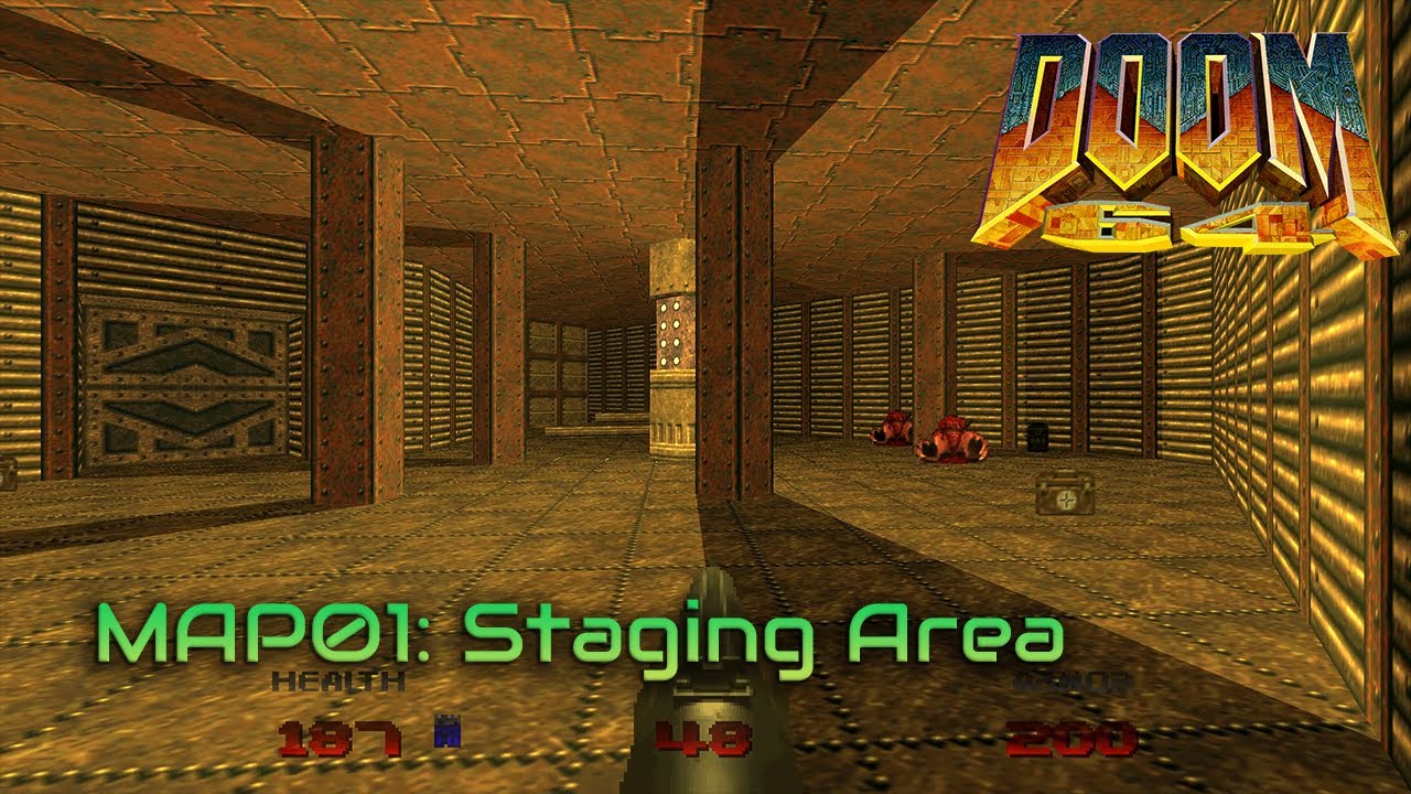 Doom 64 | MAP01: Staging Area | 100% Playthrough - YouTube