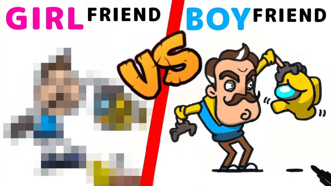 Among Us *NEW* HELLO NEIGHBOR Mod！Girlfriend vs Boyfriend Among Us ...