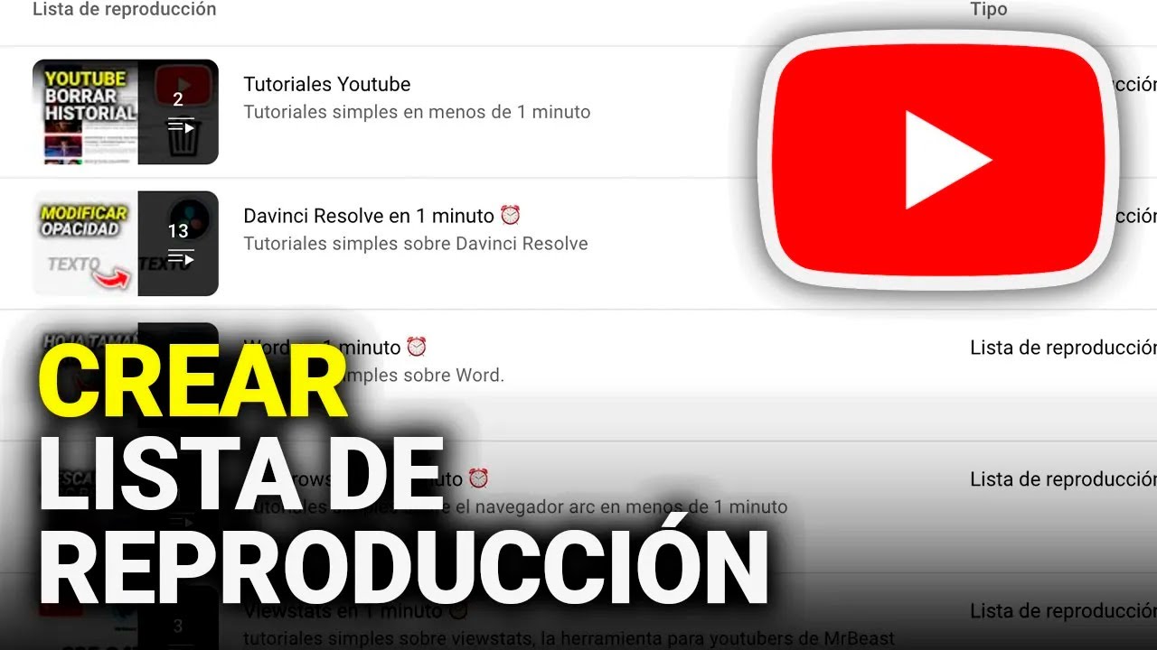 Cómo CREAR una LISTA de REPRODUCCIÓN En YouTube - YouTube
