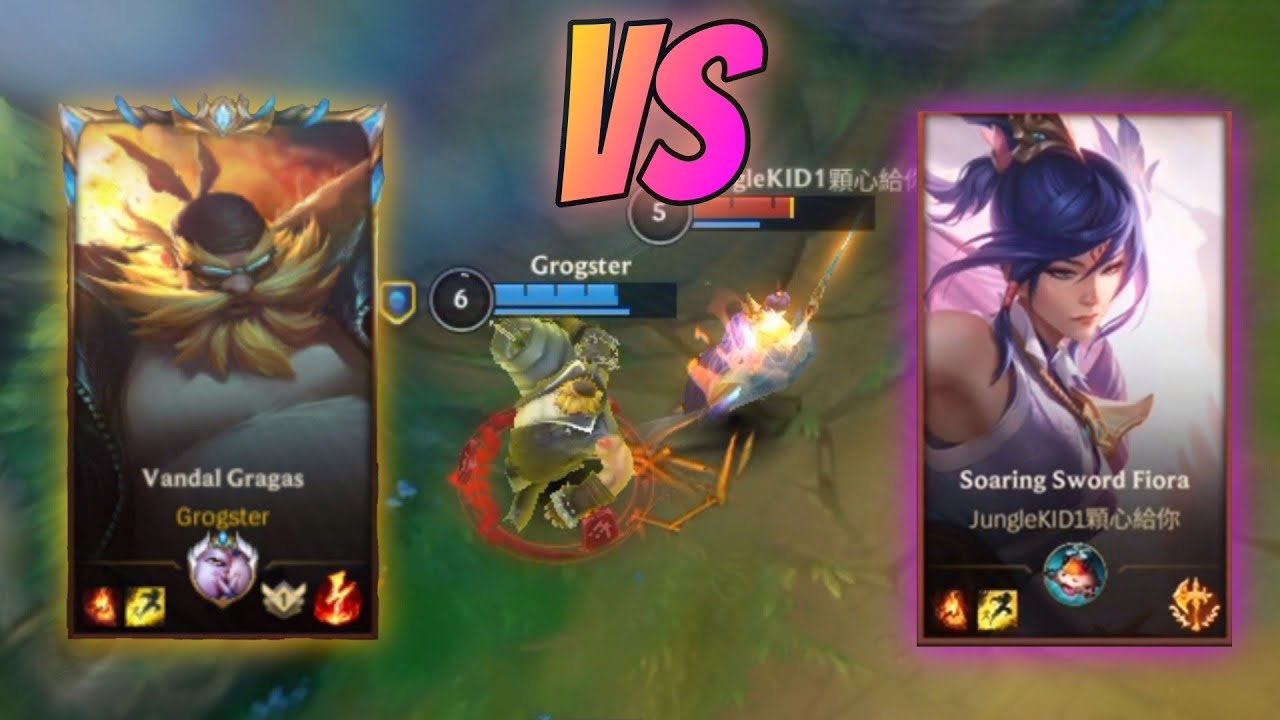 Top 1 Gragas Baron lane Gameplay against Fiora - YouTube