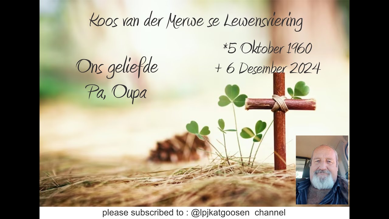 Lewensviering van Koos van der Merwe - YouTube