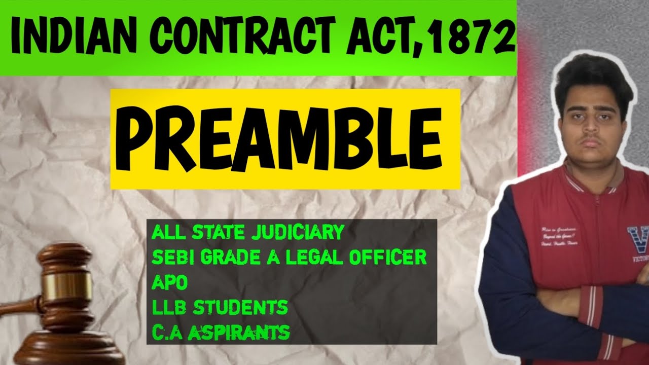 Preamble of CONTRACT ACT 1872| YP LLB | MUST WATCH - YouTube