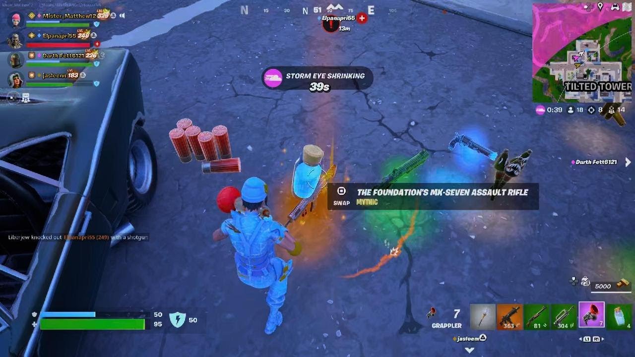 Fortnite finding mythic mk-7 assaualt rifle from elim. - YouTube