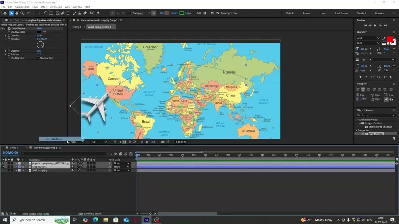 3d map animation in after effects - YouTube
