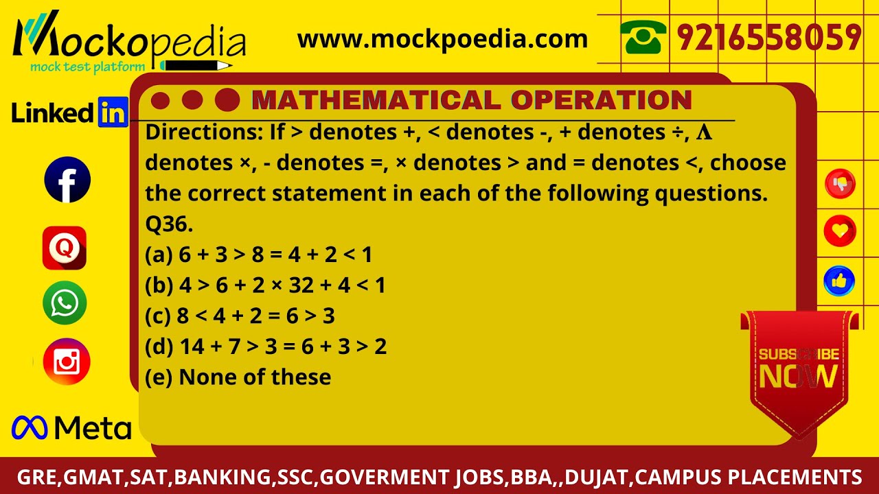 Mathematical Operation Practice Q36 MockoPedia YouTube Mathematical Operation Practice Q36 MockoPedia YouTube
