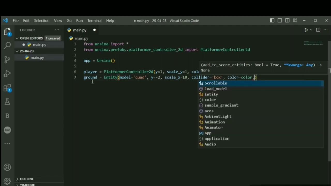 Creating A 2D game with Ursina Engine part-1 - YouTube