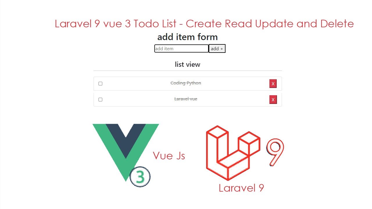 Laravel 9 Vue 3 Todo List Create Read Update And Delete Youtube 0105