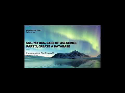 NonStop SQL/MX DBS Create Database - YouTube