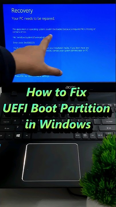 How Fix UEFI Boot Partition in Windows 💻 #youtubeshorts #shortsvideo # ...
