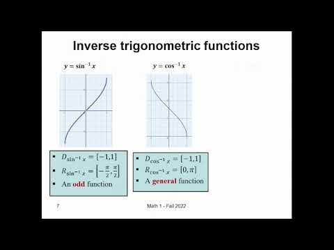Lec 6 - Trig. & inverse trig. functions, Exponential & logarithmic functions - YouTube