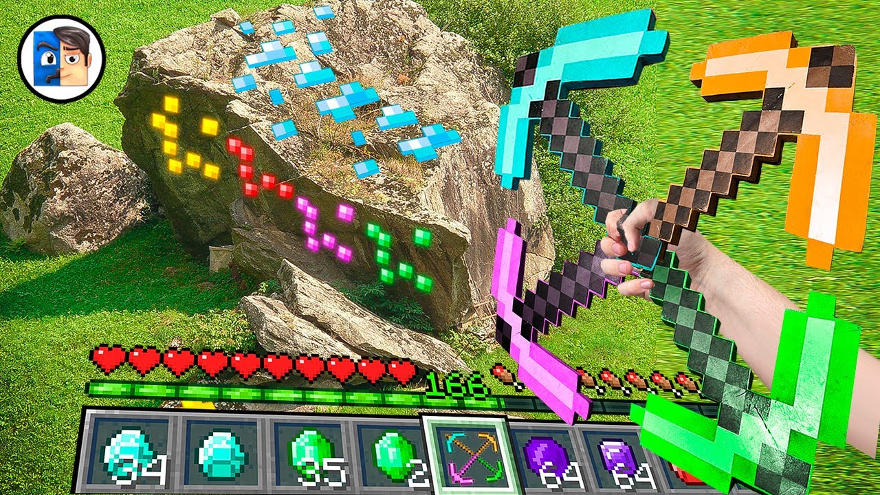 Minecraft in Real Life POV MULTI GOD PICKAXE in Realistic Minecraft ...