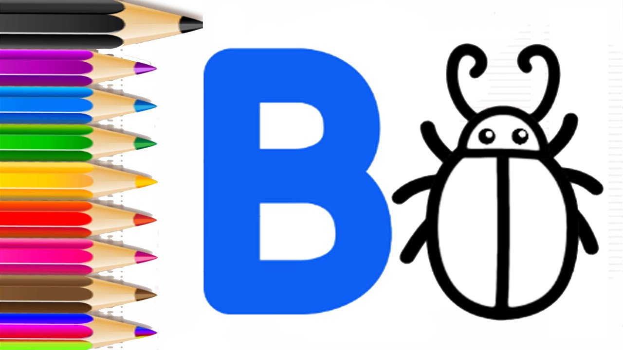 How to Draw a Bug for Letter B ? - Learn ABC Alphabet with Drawing ...