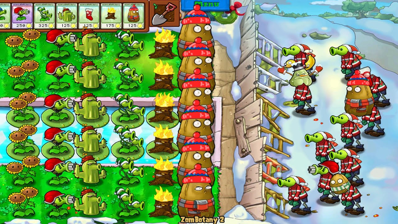 Plants vs Zombies Christmas Edition Zombotany 2 Gameplay - YouTube