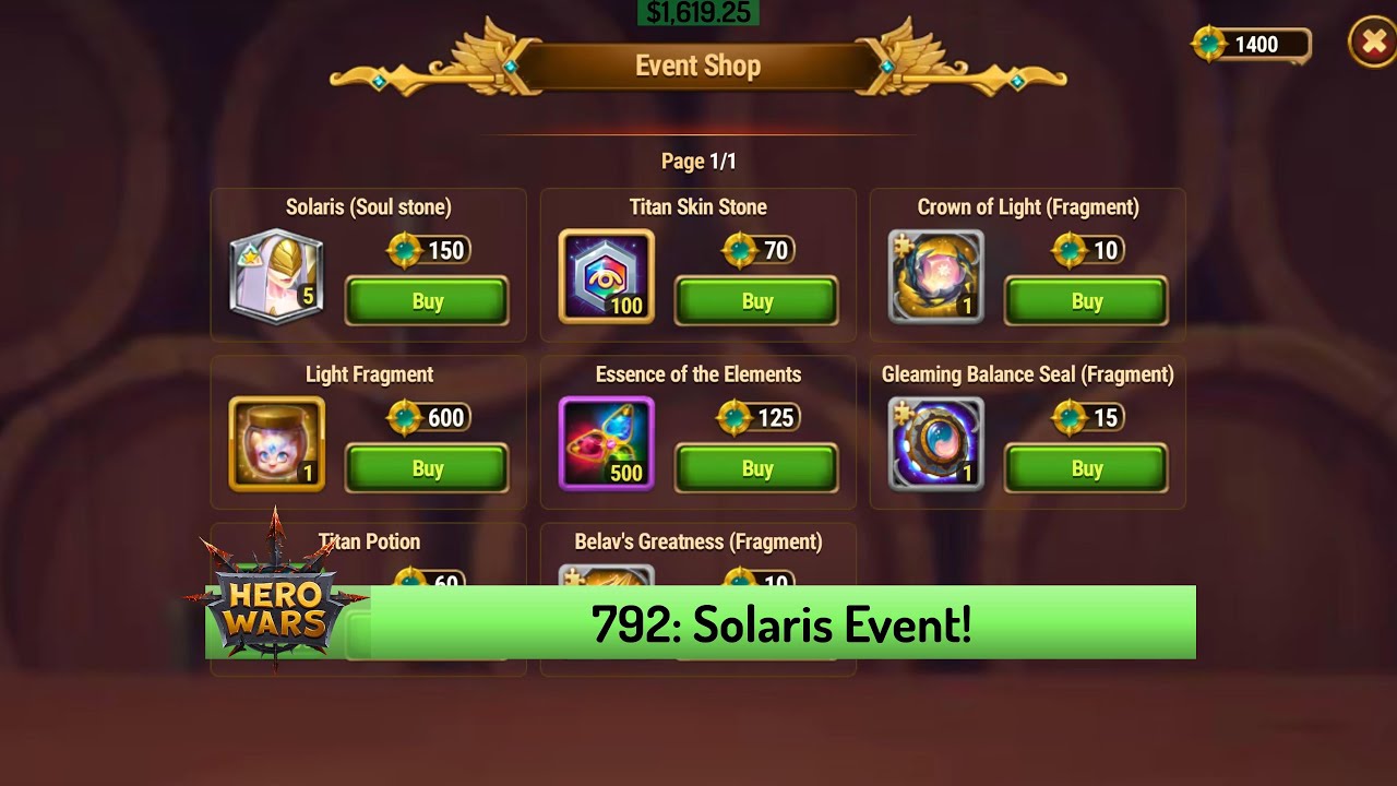 Let's Play Hero Wars 792: Solaris Event! The Sun of This World - YouTube