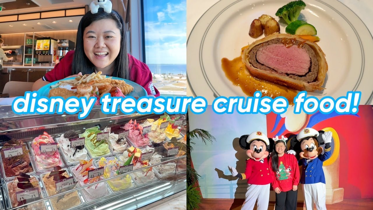 eating on disney's NEWEST cruise ship! 🛳 DISNEY TREASURE room tour ...