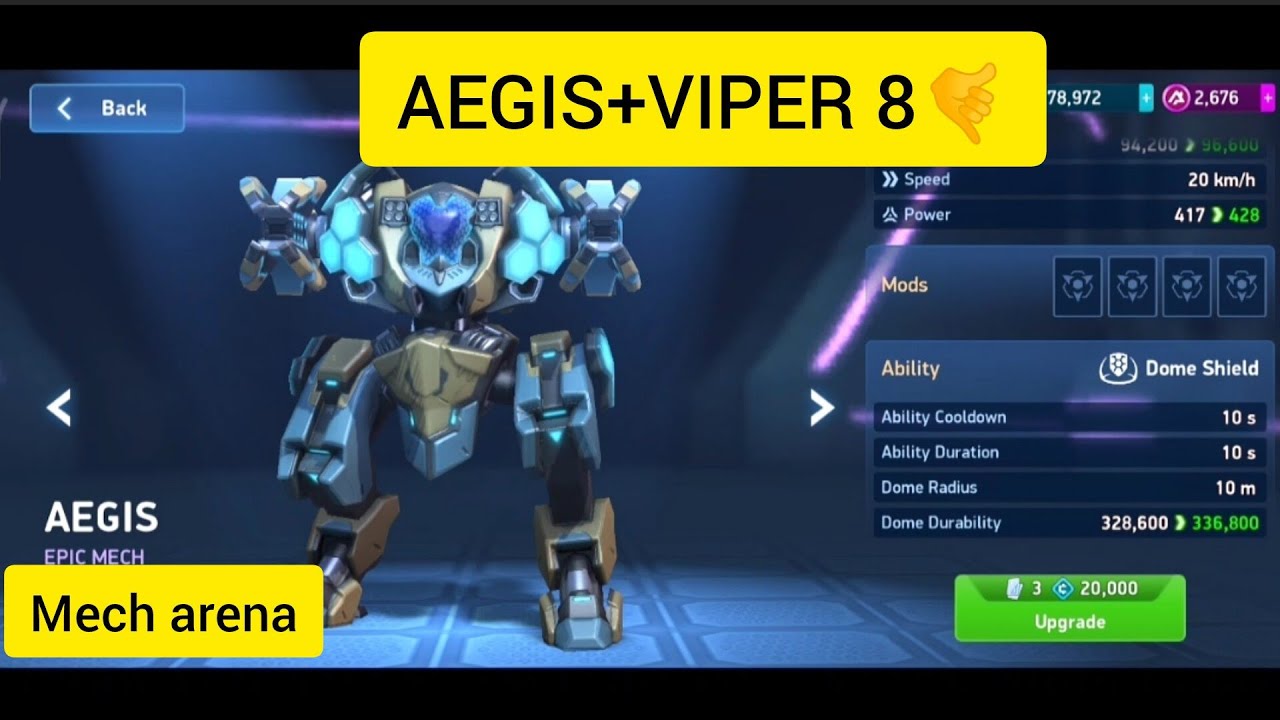 AEGIS MECH🔥+ VIPER 8 ||DANGEROUS COMBO ||MECH ARENA MOBILE|| - YouTube