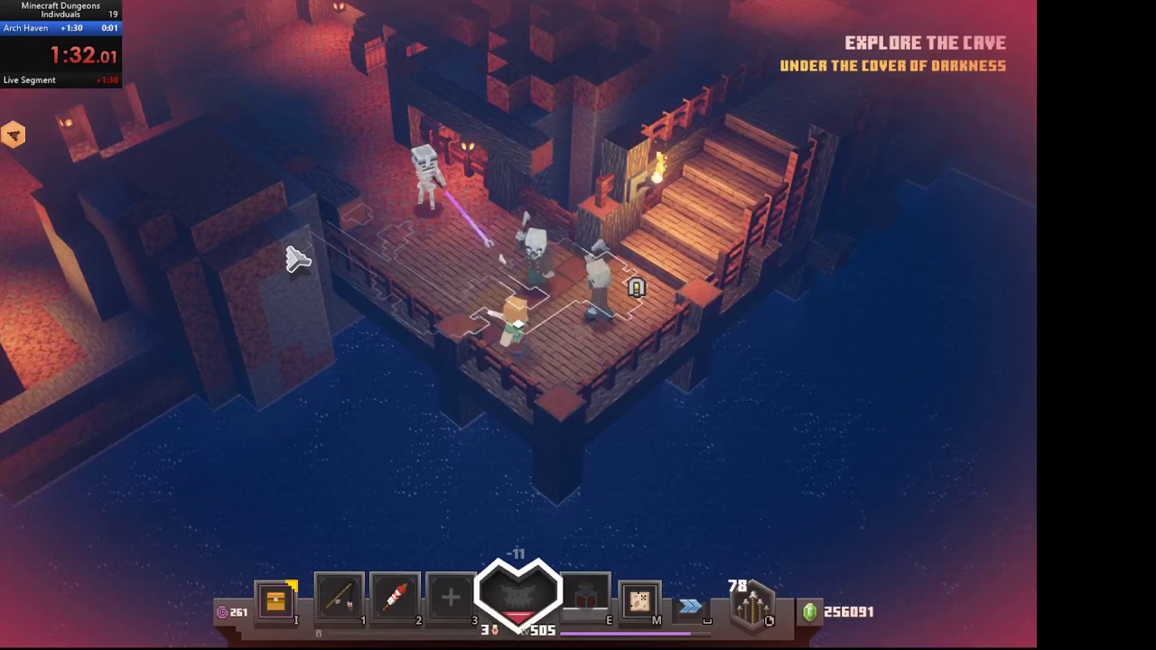 Minecraft Dungeons - (2:11.50) Arch Haven GEARLESS by Pelvix - YouTube
