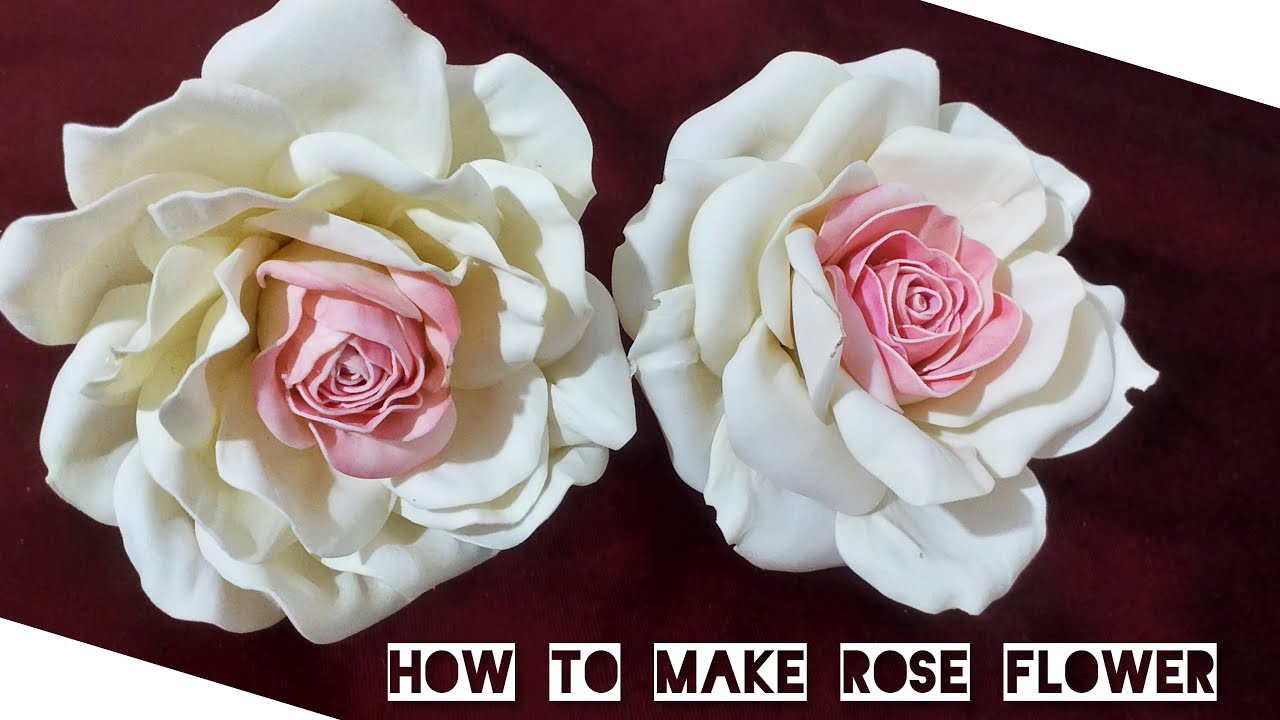 How To Make Rose Flower From Foam Sheet - YouTube