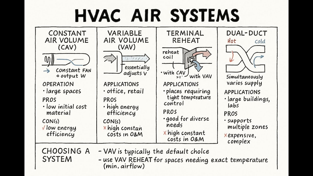 ARE Exam Prep: CAV, VAV, Terminal Reheat, Dual Duct for PPD & PDD | ARE ...