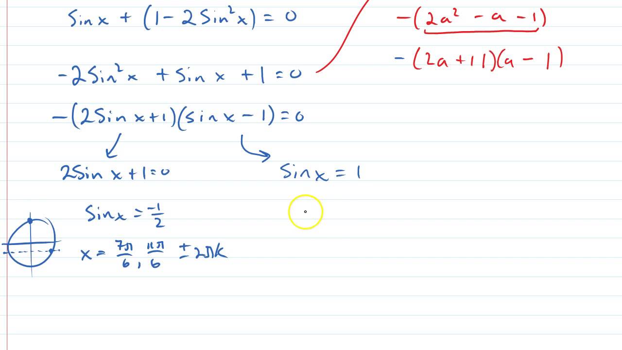 Solving Equations with Double Angles - YouTube