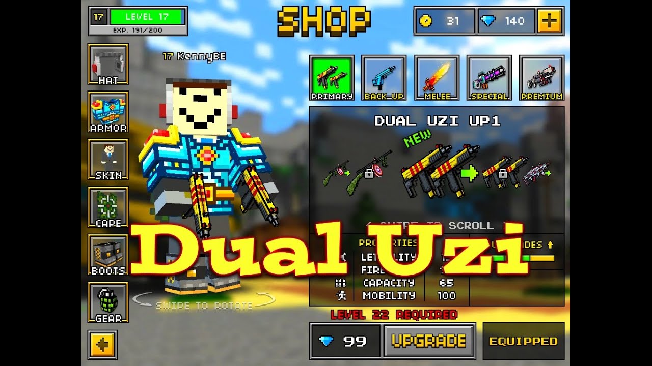 Dual Uzi | Pixel Gun 3D - YouTube