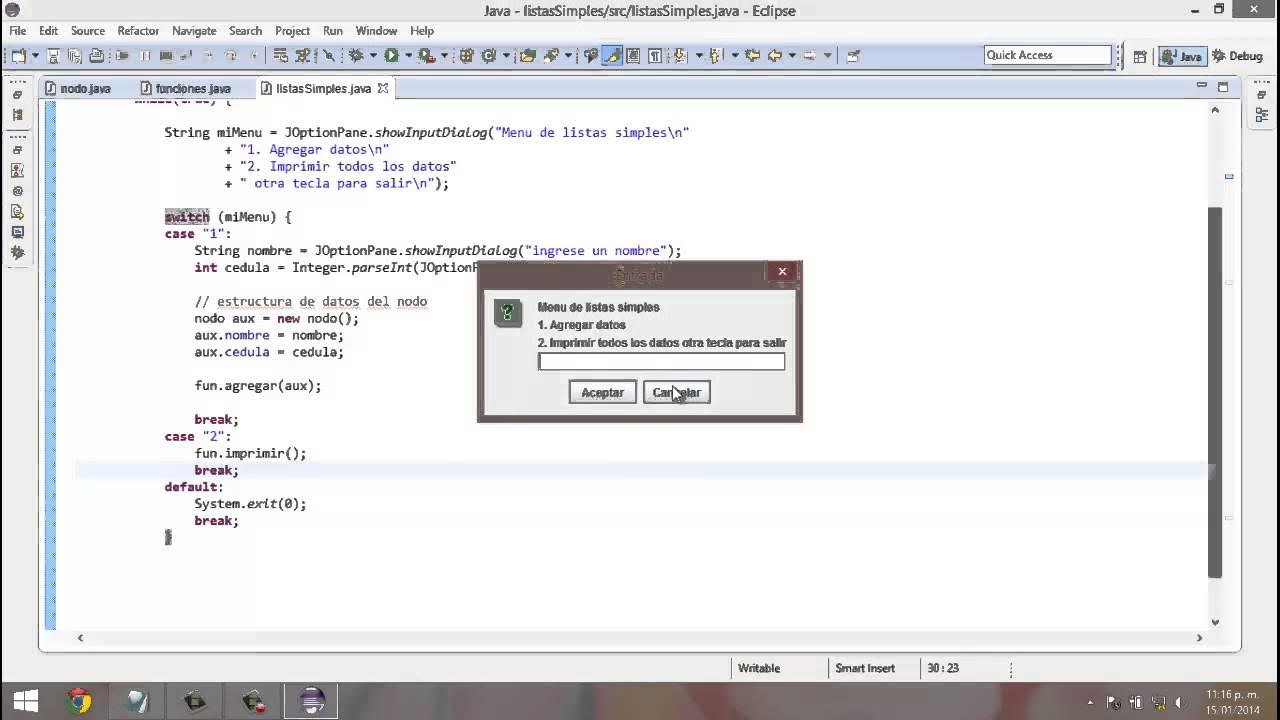Estructura de datos listas simples en Java - YouTube