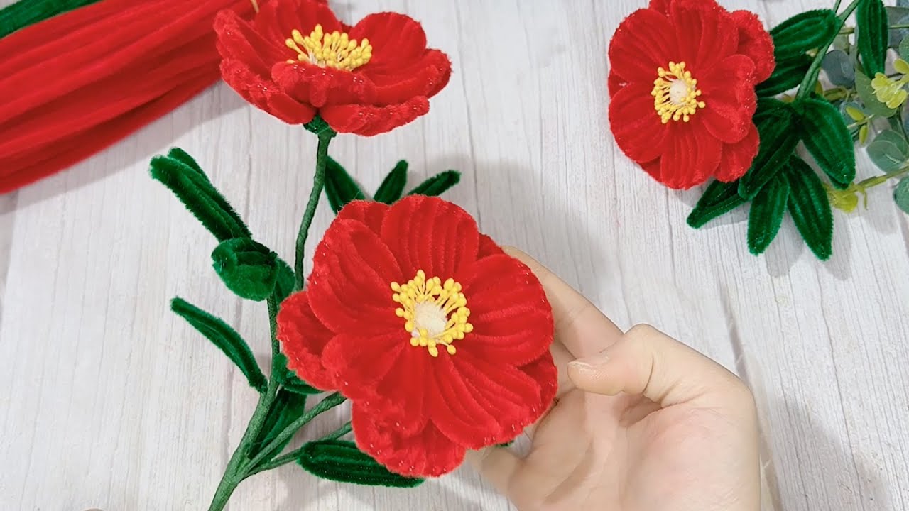 DIY Easy Pipe cleaner Flower | How to make Beautiful Flower from Pipe ...