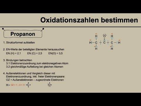 Oxidationszahlen bestimmen für Propanon / Aceton / Organische Chemie ...