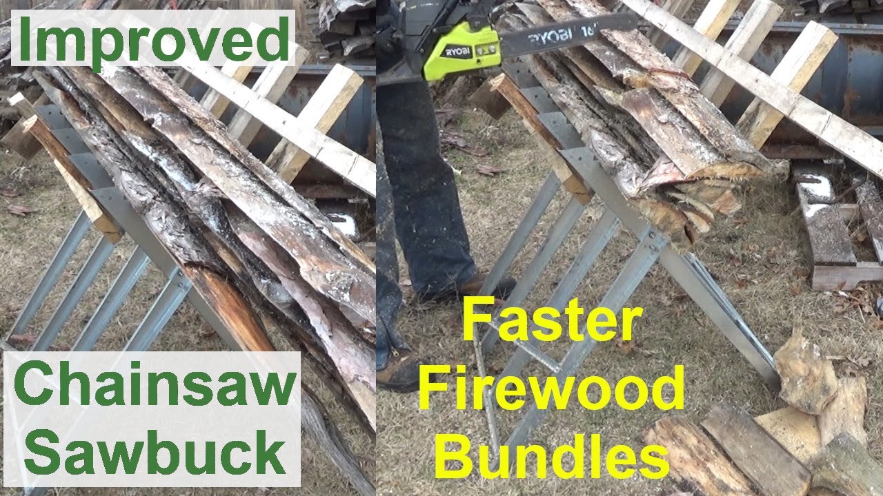 Improved 8 ft Long Firewood Processing Sawbuck - YouTube