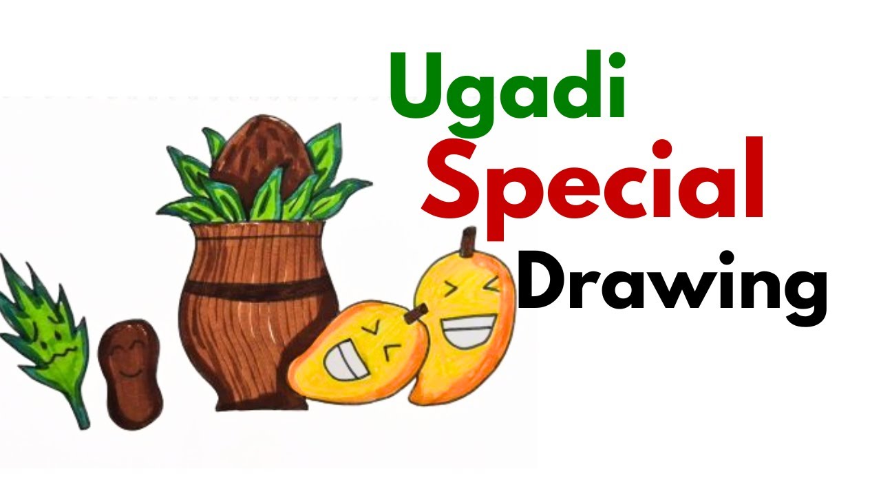 How to Draw Ugadi Festival Elements | Step-by-Step Drawing - YouTube