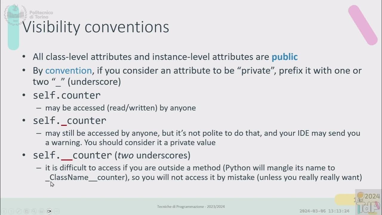 TdP2024-L03a: Programmazione a oggetti in Python (segue) - YouTube