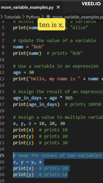 Python Variable More Example Shorts Python Pythonprogramming Pythonbasics Pythontricks