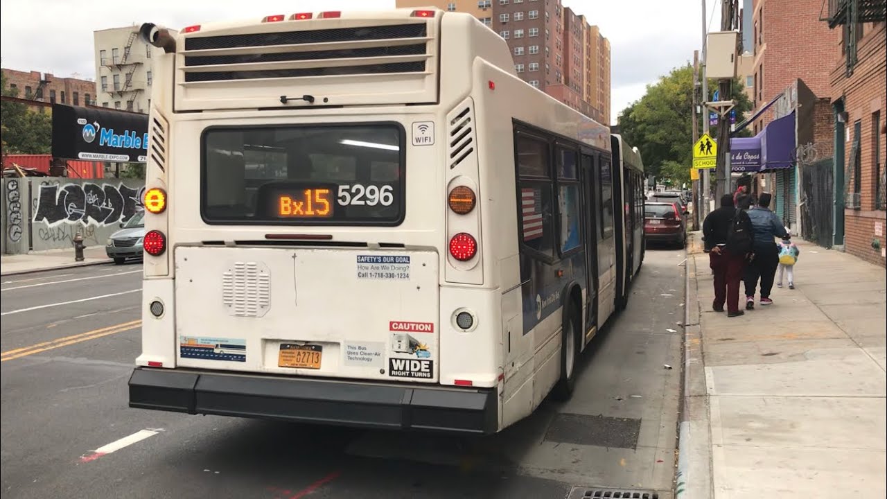 MTA NYC Bus 2012 NovaBus LFSA #5296 Bx15 LIMITED - YouTube