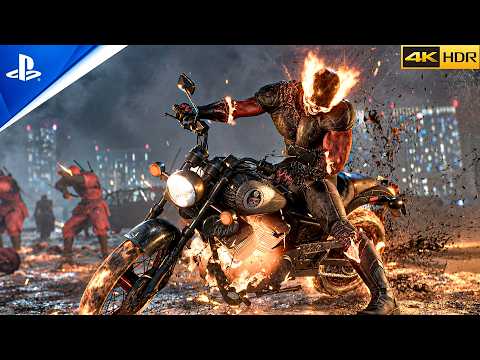 MARVEL’S WOLVERINE – Ghost Rider’s Crazy Motorcycle Chase Through Tokyo, Japan [4K HDR]