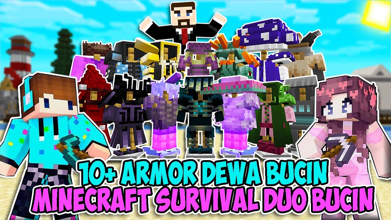 AKU COBAIN SEMUA KOLEKSI ARMOR YG ADA DI MINECRAFT SURVIVAL BUCIN PUNYA ...