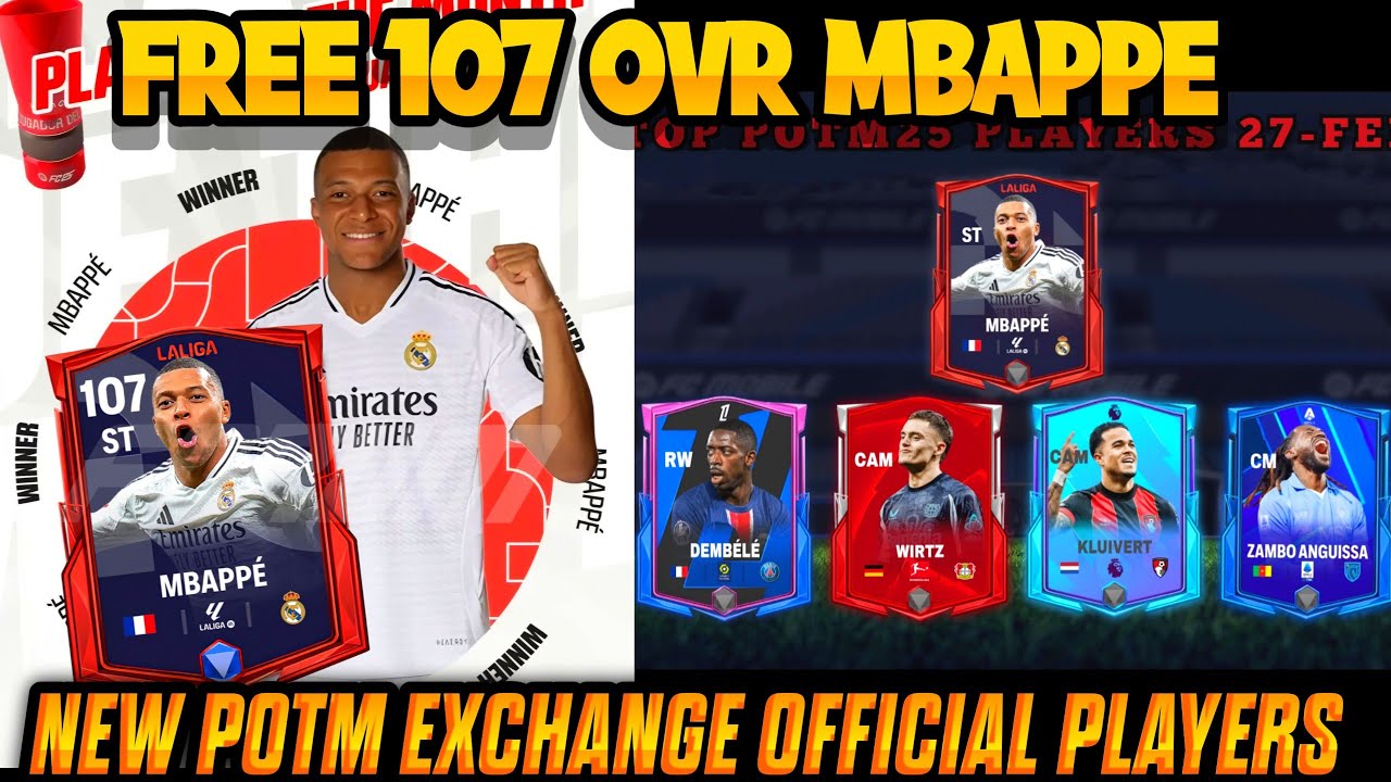 FREE 107 OVR KYLIAN MBAPPE || NEW POTM OFFICIAL PLAYERS LIST ...