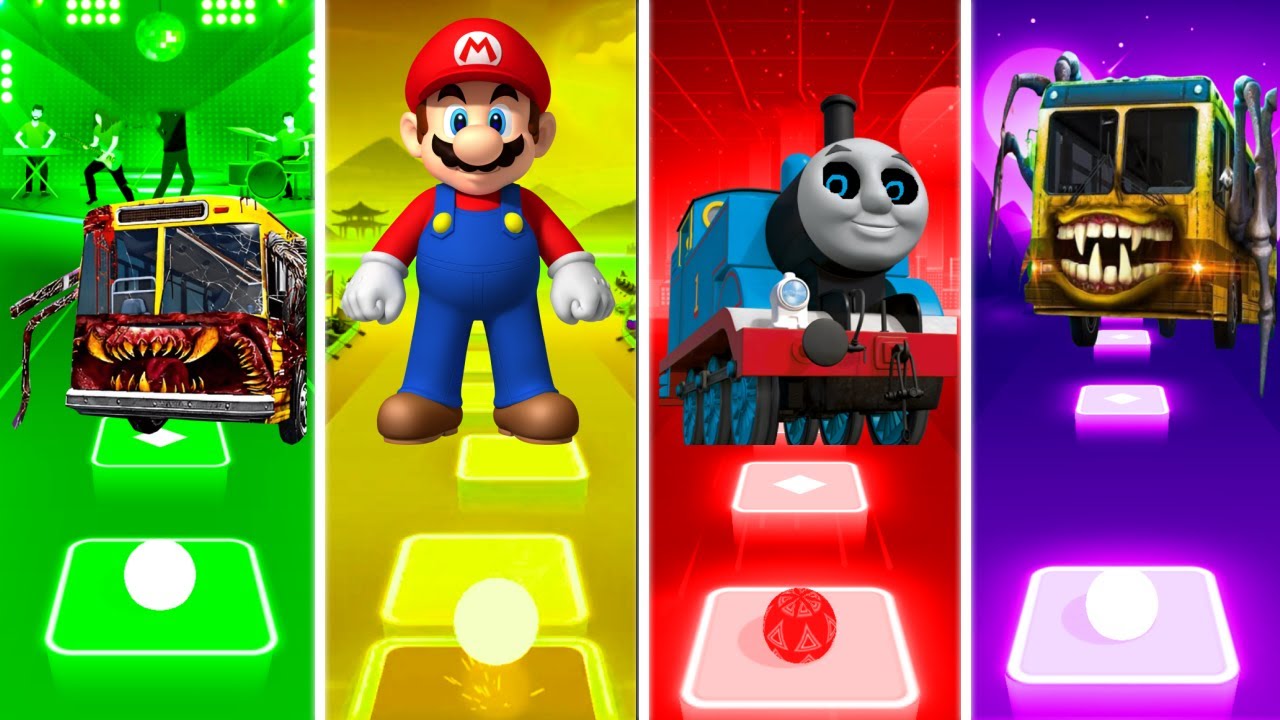 Bus Eater Vs Super Mario Vs Thomas the Train Vs Bus Eater - Tiles Hop ...