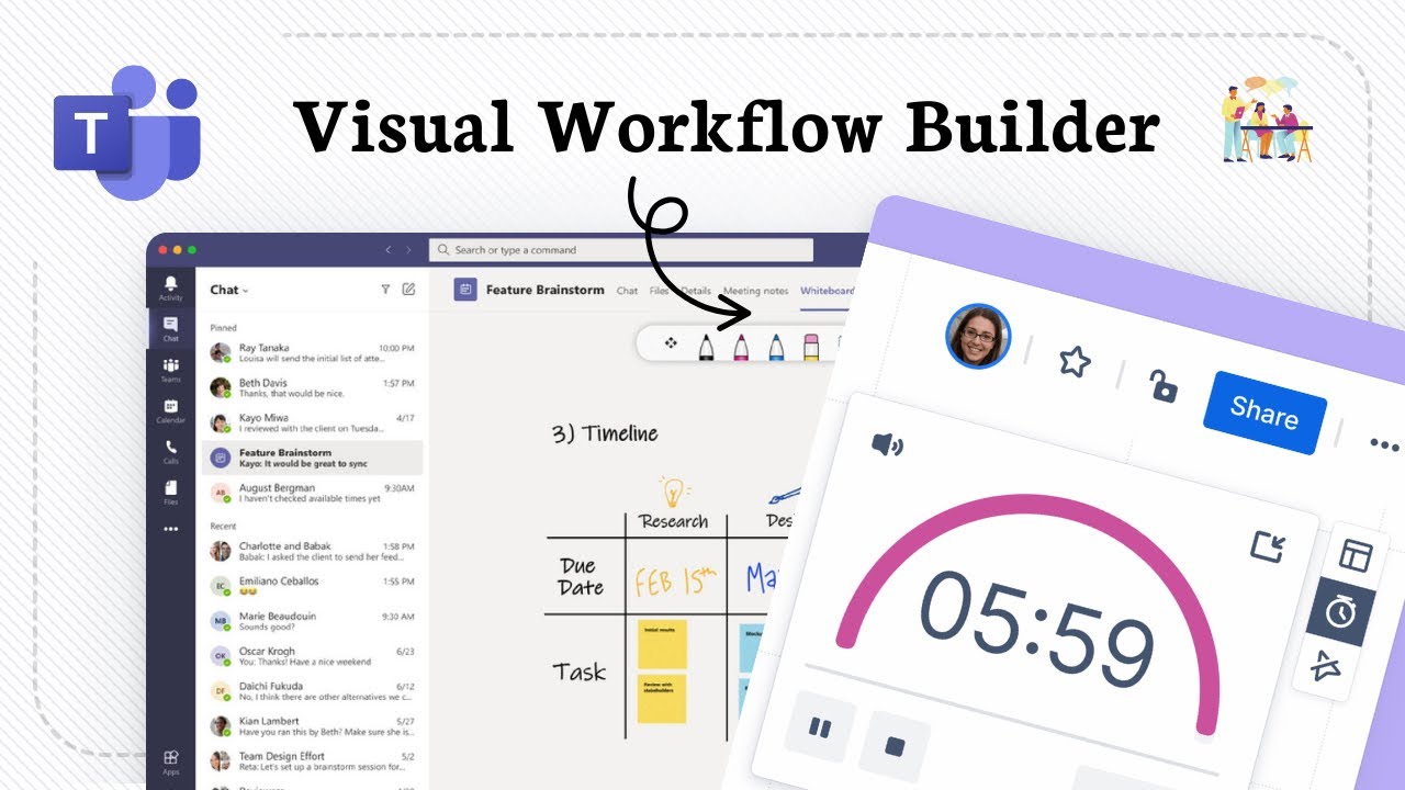 How to enable and start a timer using whiteboard in Microsoft Teams ...